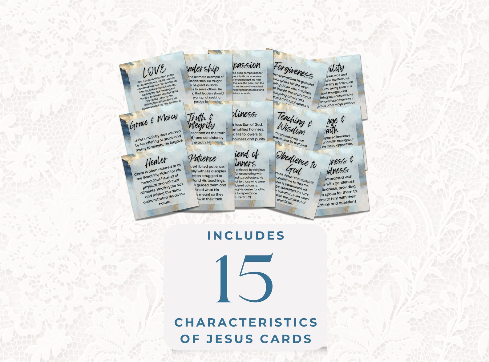 Jesus' Character Traits Printable 4x4 Cards to Study the ...