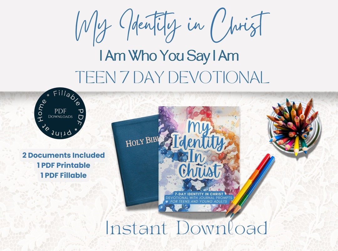 My Identity in Christ Printable and Fillable PDF 7 Day Mini-devotional ...