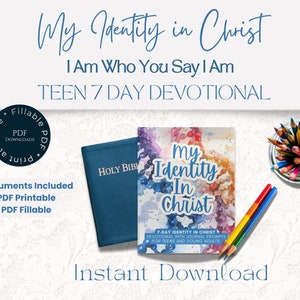 My Identity in Christ Printable and Fillable PDF 7 Day Mini-devotional ...