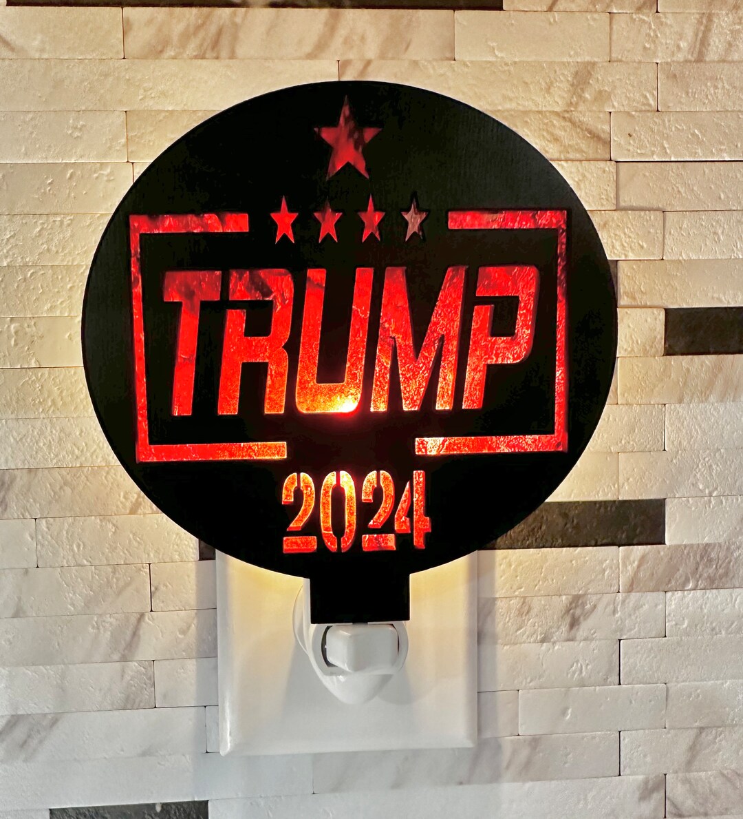TRUMP 2024 Night Light. Blk Acrylic Plug In. LED Bulb - Etsy