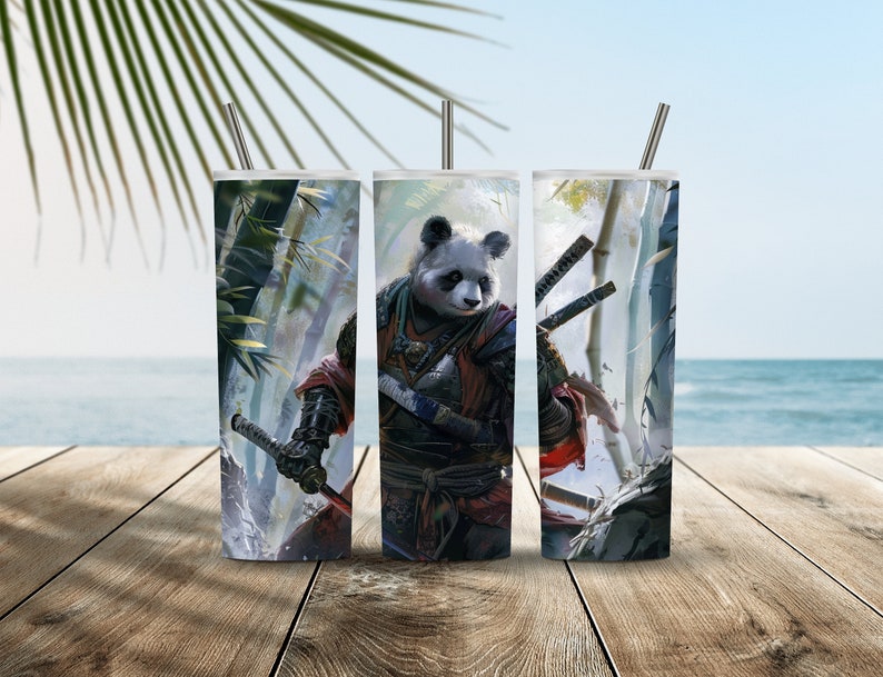 Panda Ronin Warrior Tumbler,20 Oz Skinny Tumbler Sublimation Design ...