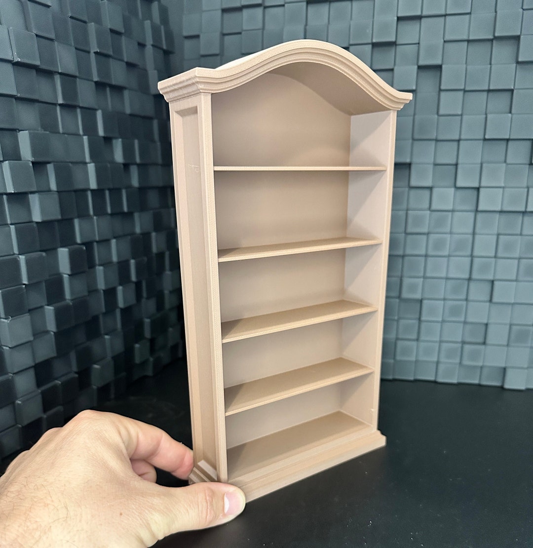 1/6 Scale Mini Curved Top Bookshelf / 5 Shelf / Mini Books / Bookcase ...