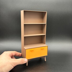 1/6 Scale-mini Mid Century Modern Bookcase/ Bookshelf / Mini Brands ...
