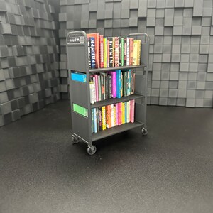 1/6 Scale 3 Shelf Mini Library Cart/ Mini Brands Books / Mini Books ...