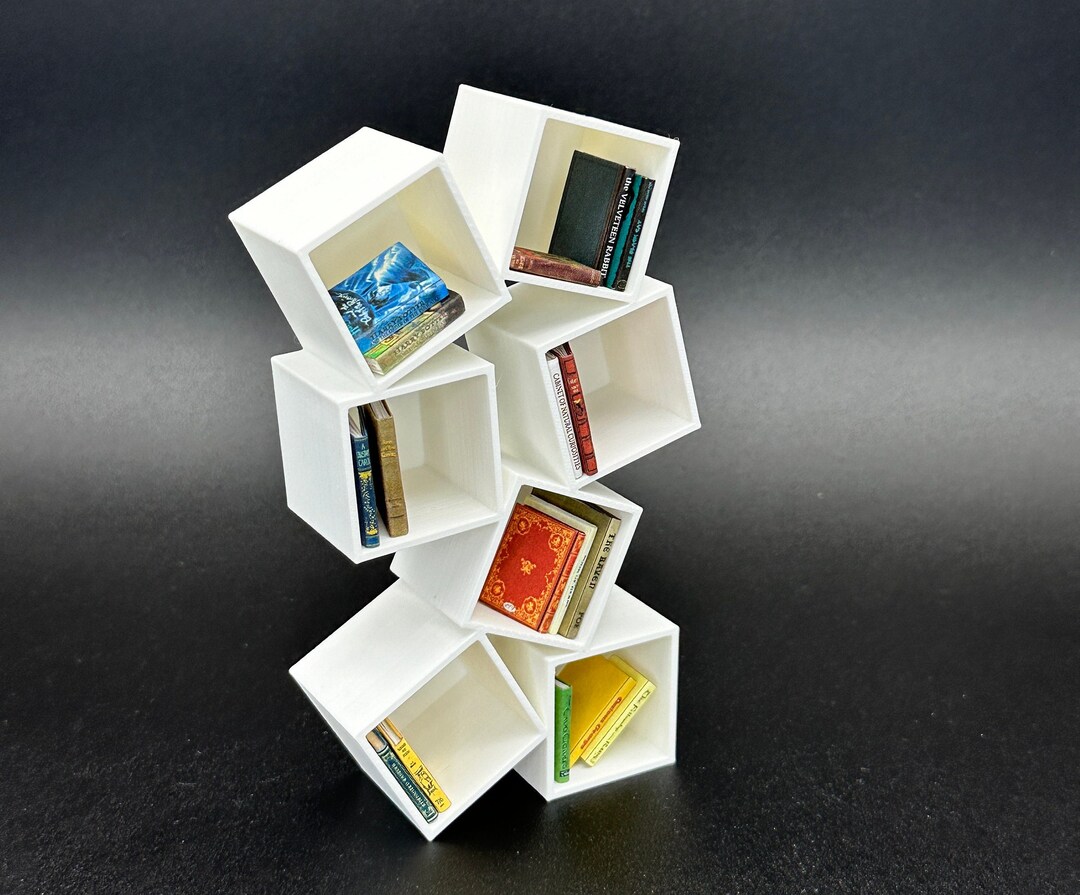 1/12 Scale Balancing Cubes Mini Bookcase / Mini Books / Bookshelf ...