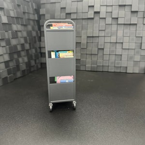 1/6 Scale 3 Shelf Mini Library Cart/ Mini Brands Books / Mini Books ...
