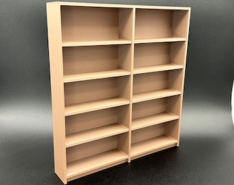 1/6 Scale Mini Curved Top Bookshelf / 5 Shelf / Mini Books / Bookcase / Miniatures / Doll House ...