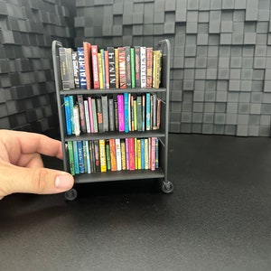 1/6 Scale 3 Shelf Mini Library Cart/ Mini Brands Books / Mini Books ...