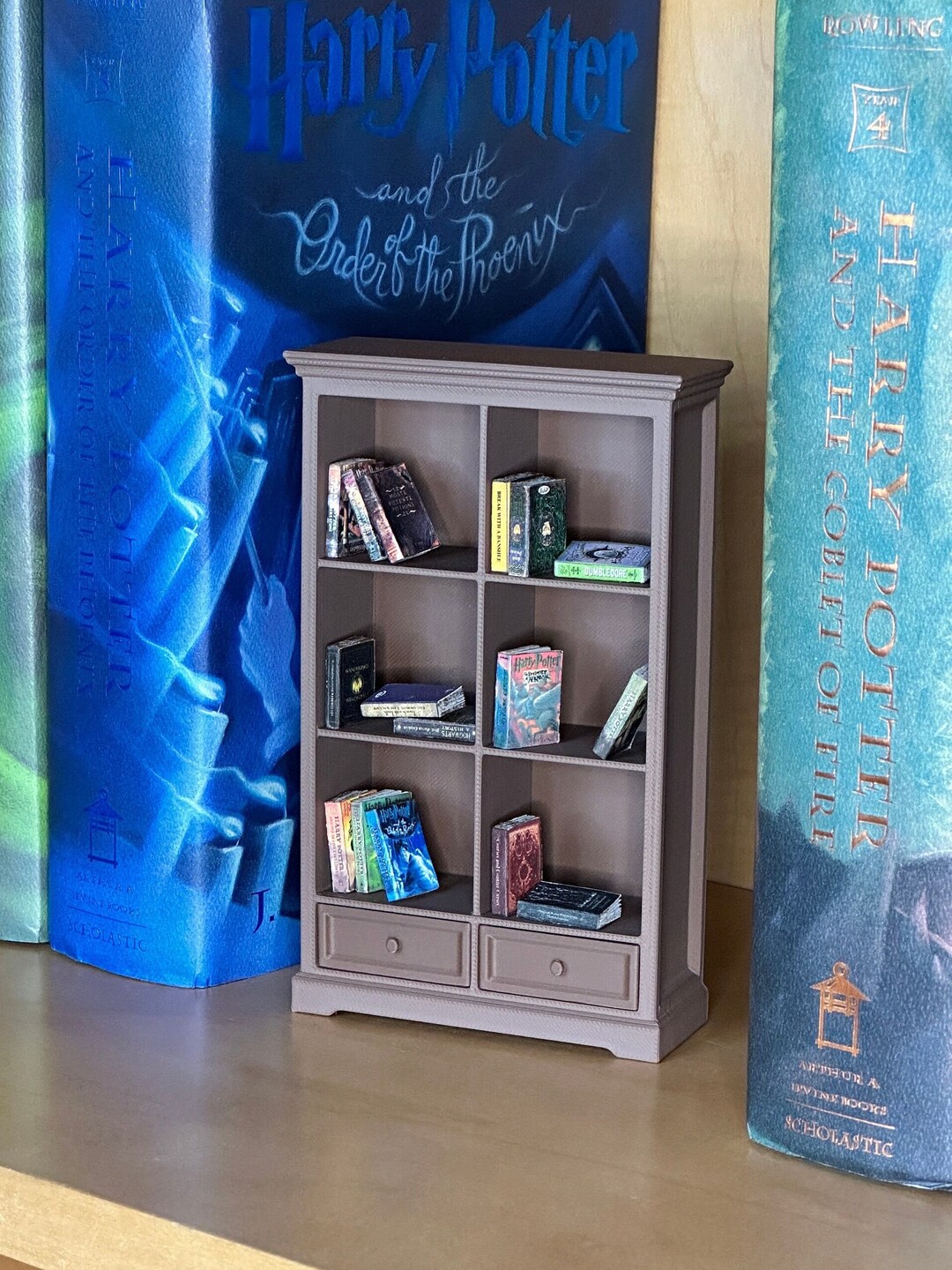 1/12 Scale 2 Drawer 3 Shelf Mini Bookcase / Mini Books / Bookshelf ...