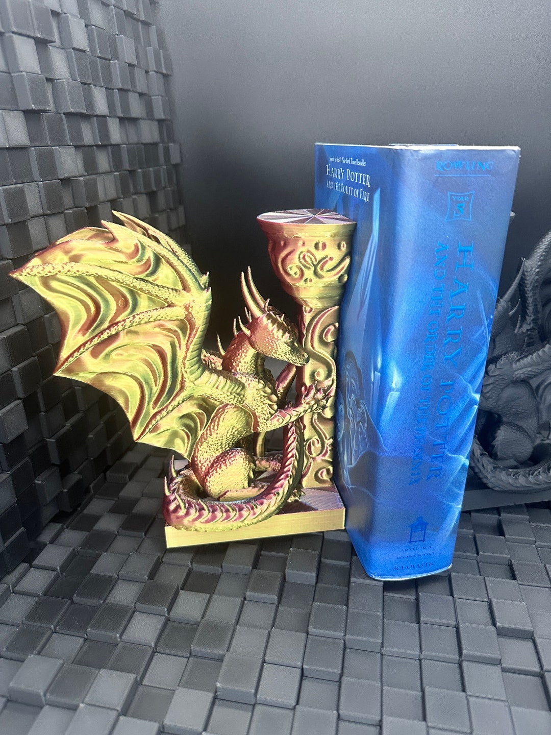 Dragon Bookend Set / Home Library / Bookshelf Decor / Book Guardian ...