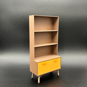 1/6 Scale-mini Mid Century Modern Bookcase/ Bookshelf / Mini Brands ...