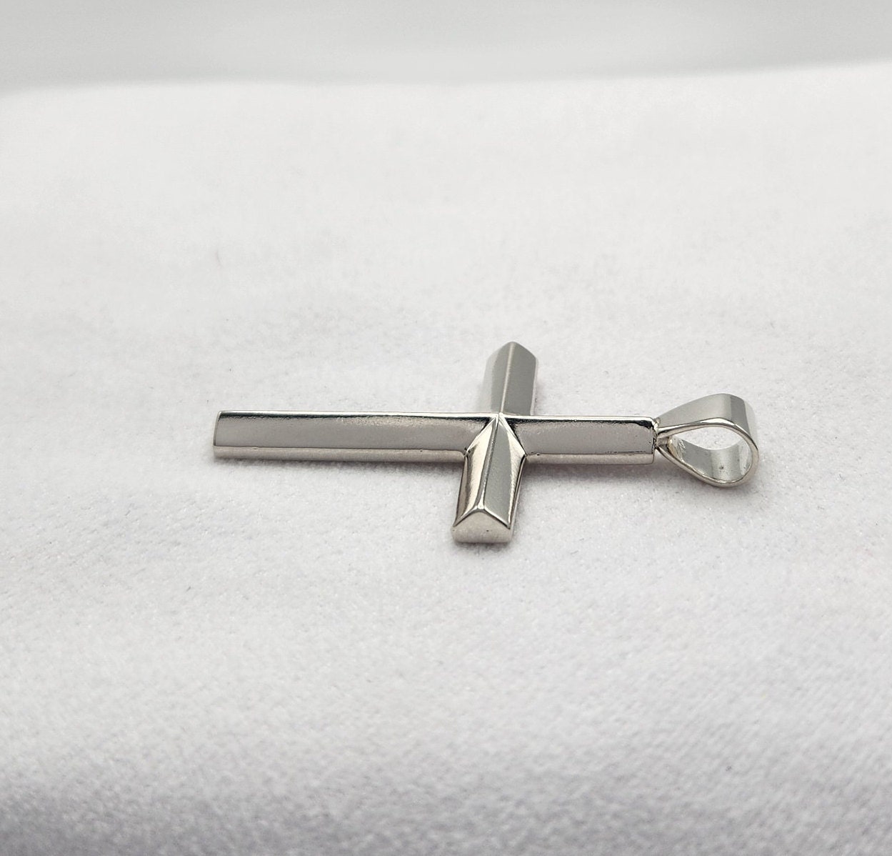 Men's Argentium Silver Cross pendant Only - Etsy