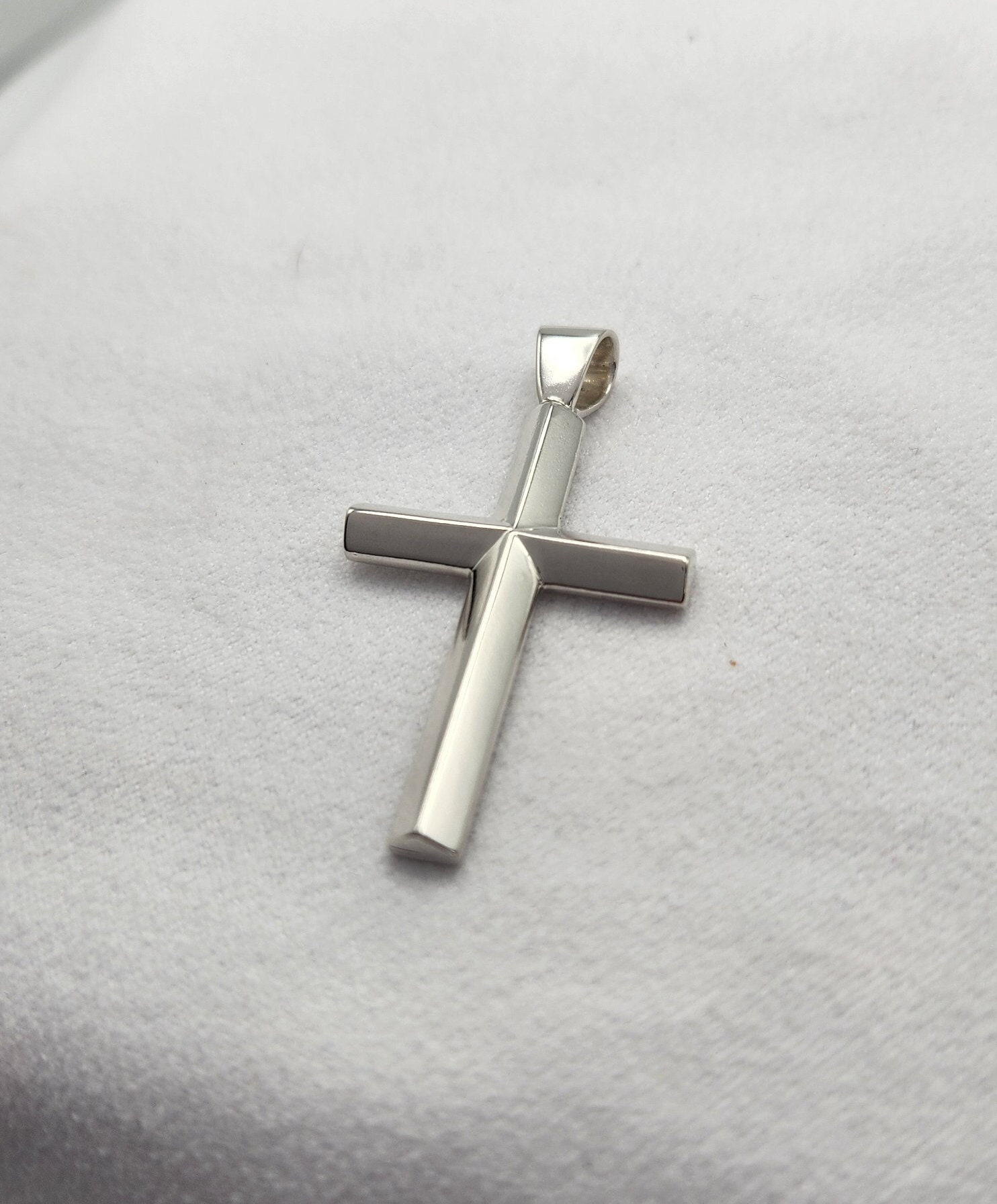 Men's Argentium Silver Cross pendant Only - Etsy