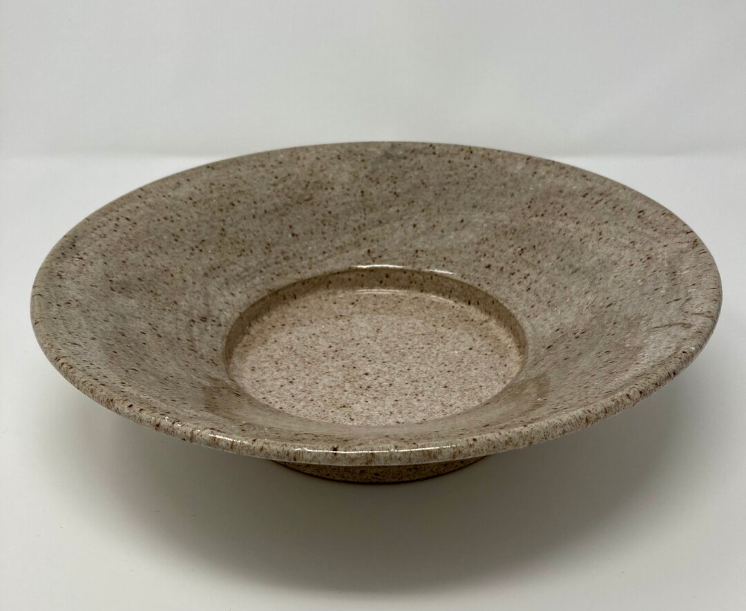 Oatmeal and Gray Wide Rimmed Plate - Etsy