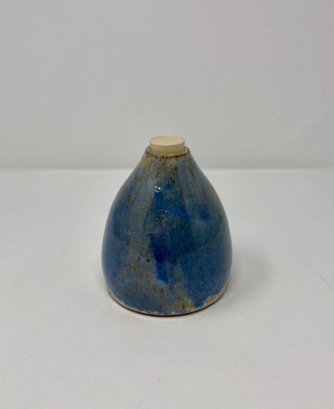 Speckled Tan and Rich Blue Corked Jar - Etsy