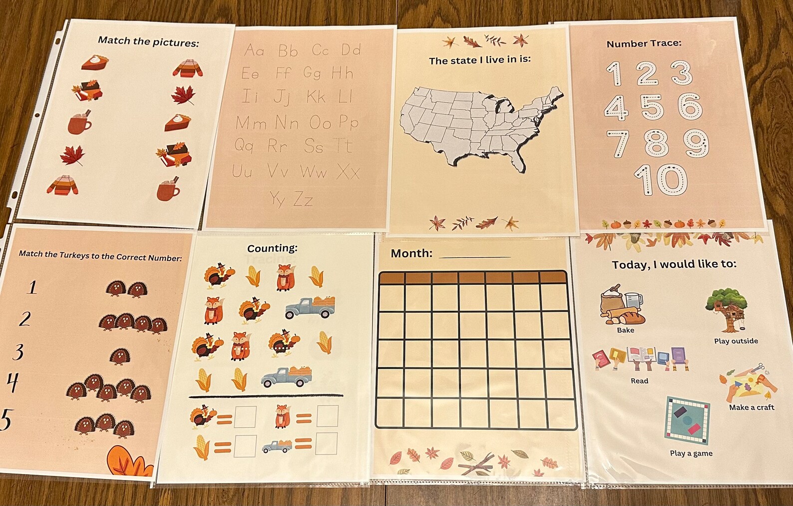 Fall Morning Menu Pages | Homeschool Morning Menu Pages | Preschool ...