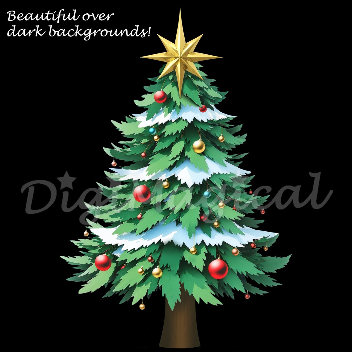 V4 Christmas Tree Transparent PNG & JPG, Christmas Tree Printable, High ...