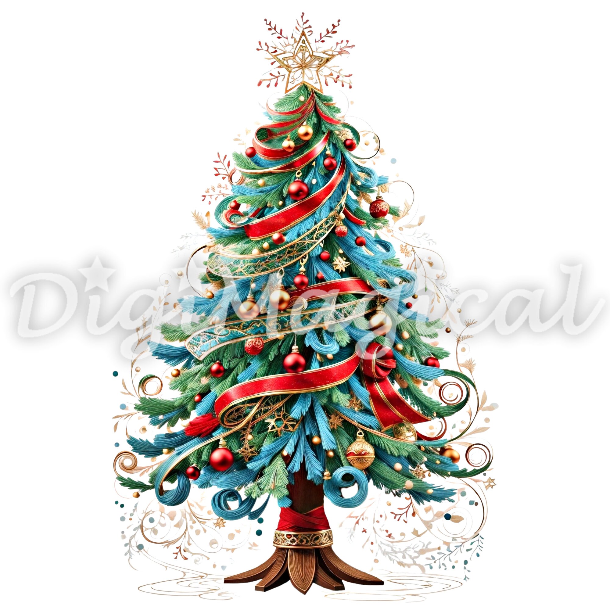 V1 Christmas Tree Transparent PNG & JPG, Christmas Tree Printable, High ...
