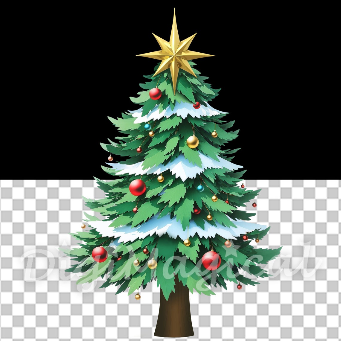 V4 Christmas Tree Transparent PNG & JPG, Christmas Tree Printable, High ...