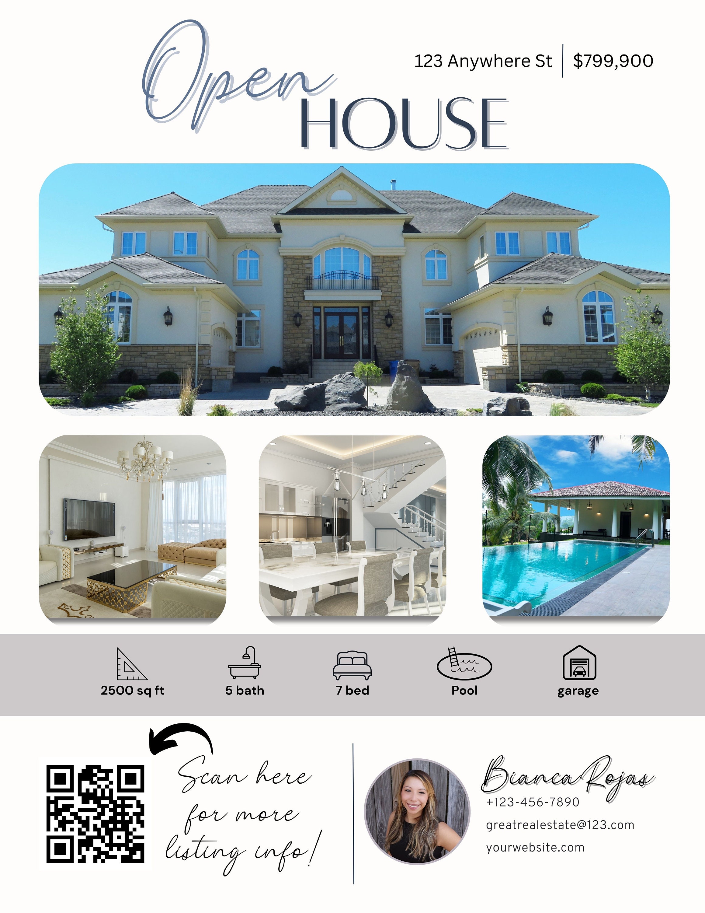 Luxury Open House Template With 2 Sign-in Sheet Options (traditional ...
