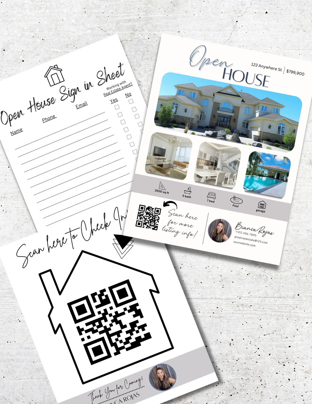 Luxury Open House Template With 2 Sign-in Sheet Options (traditional ...