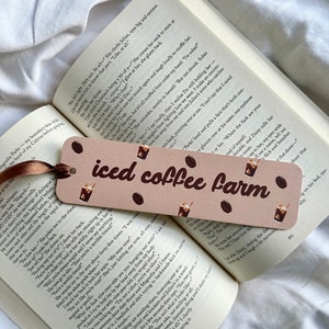 Iced Coffee Farm Bookmark Coffee Art Bookmark Cute Bookmark Brown ...