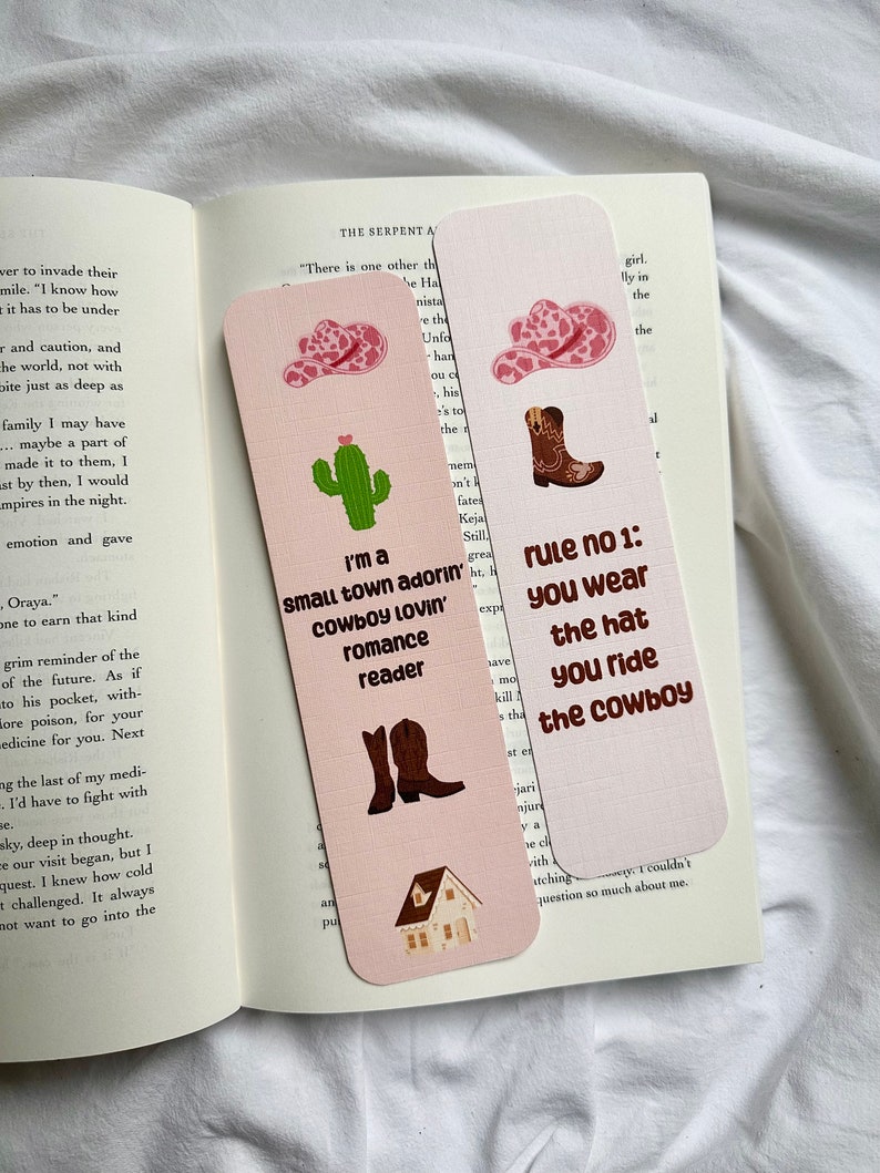 Cowboy Romance Bookmark Small Town Romance Cute Bookmark - Etsy