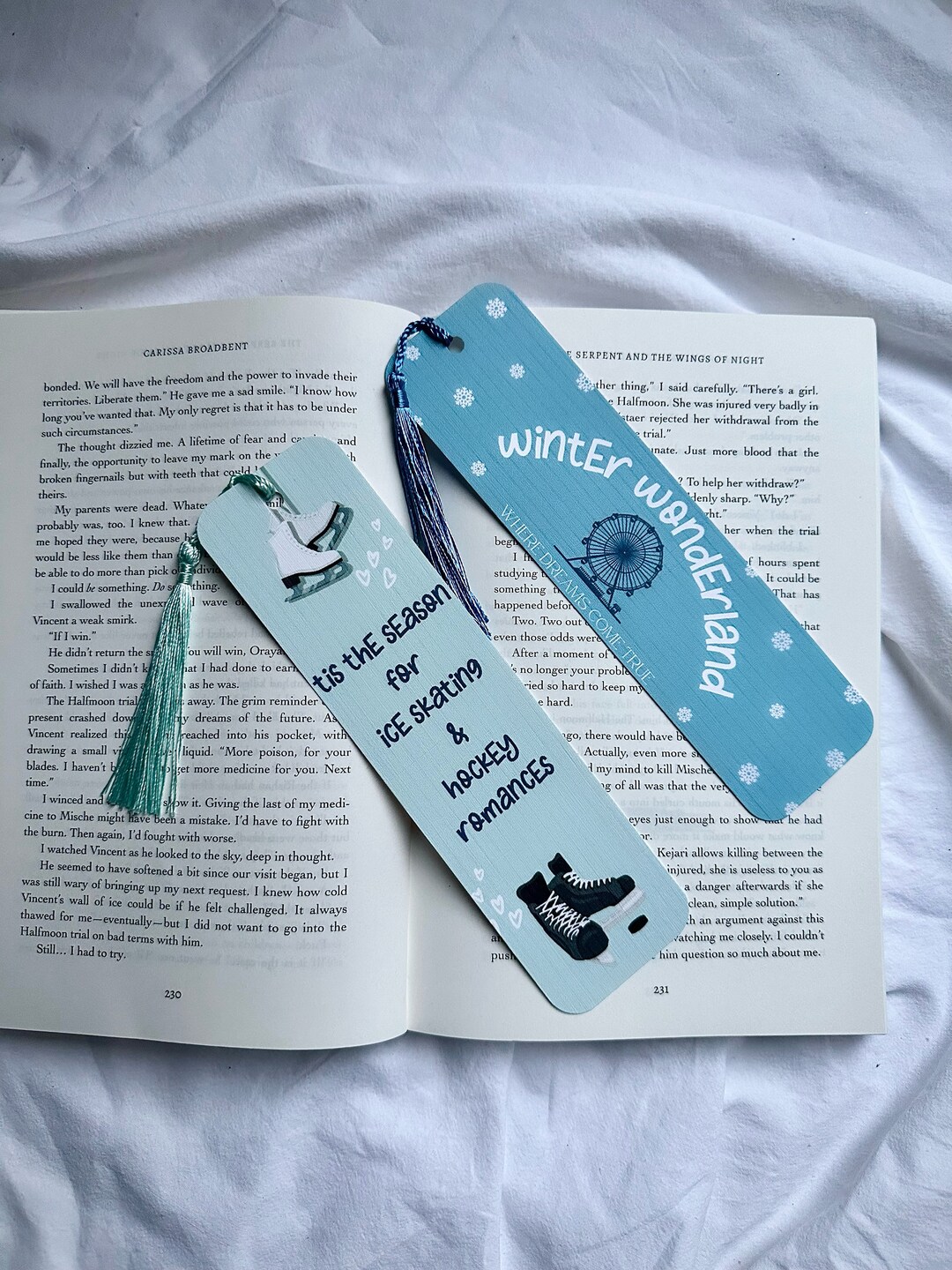 Winter Wonderland Bookmark Hockey Romance Bookmarks Blue Bookmark ...