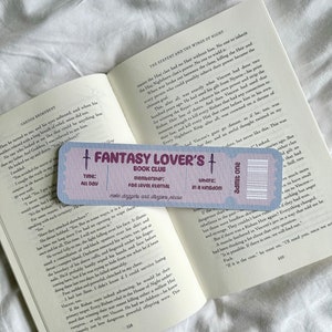 Fantasy Lovers Book Club Bookmark Book Club Bookmark Fantasy Bookmark ...