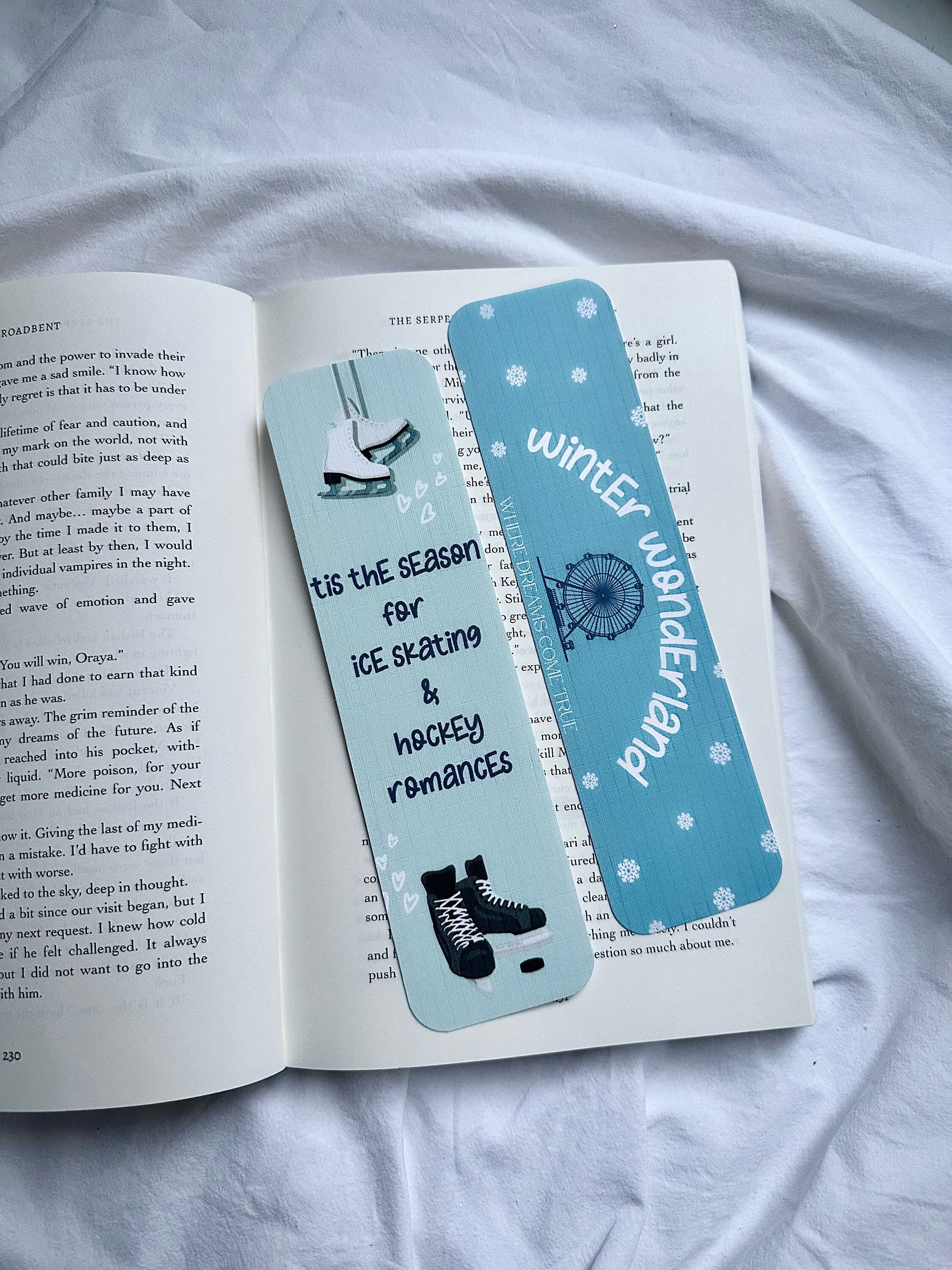 Winter Wonderland Bookmark Hockey Romance Bookmarks Blue - Etsy