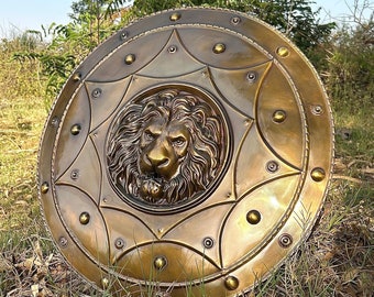 Replica Greek Shield Larp Shield Ancient Warrior Shield Metal Sculpture ...