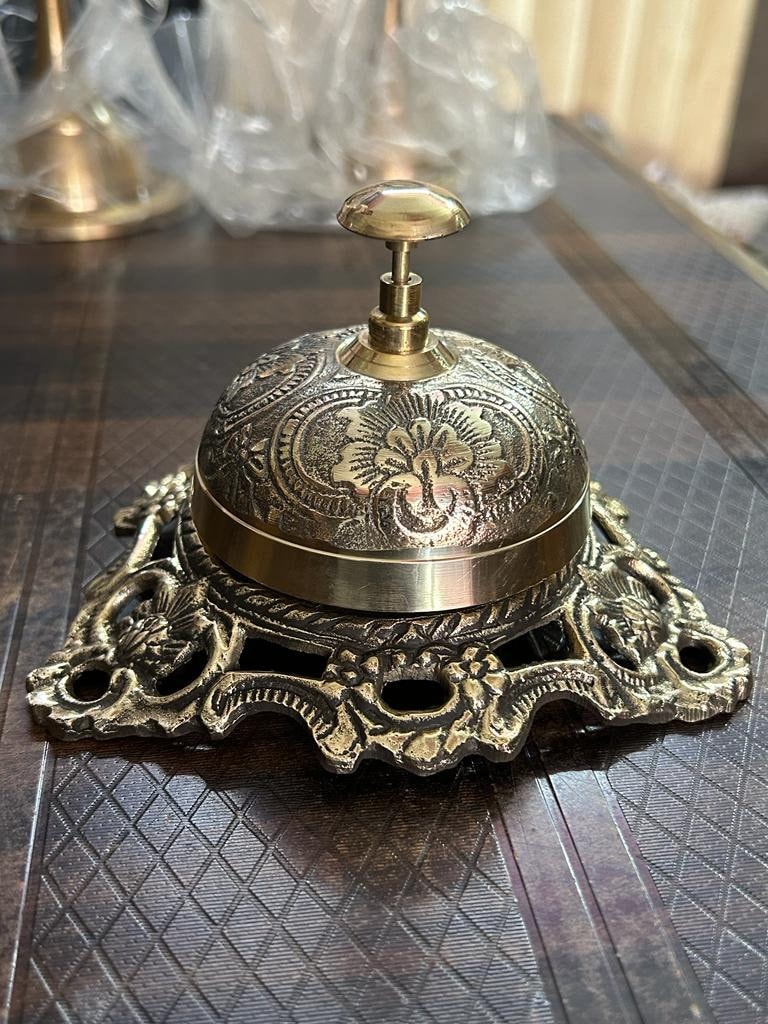 Solid Brass Table Bell, Desk Bell Decorative Bell, Decorative Counter ...