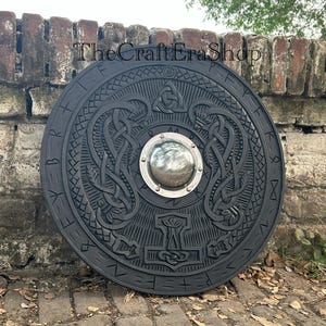Norse Shield Viking Caved Shield | Ragnar Viking Shield | Wall Décor ...