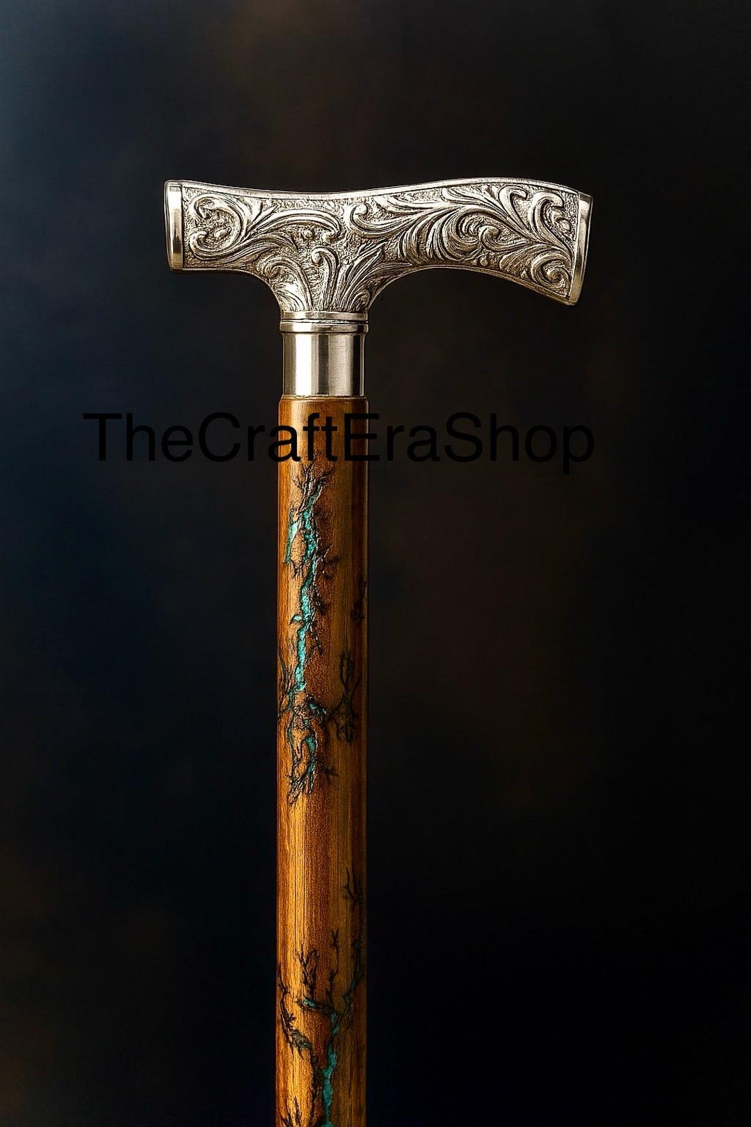 Victorian Carved Brass Handle Walking Cane: Handcrafted Wooden Stick - Etsy