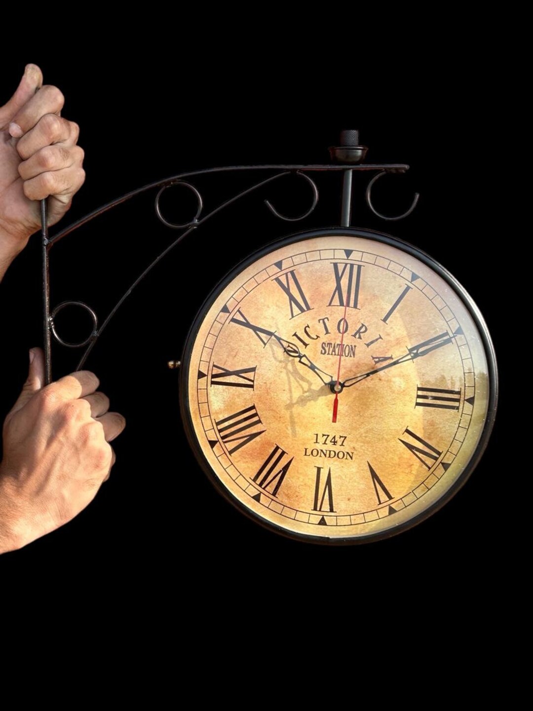 Victoria Station Double Sided Wall Clock: Art Deco Rustic Decor - Etsy