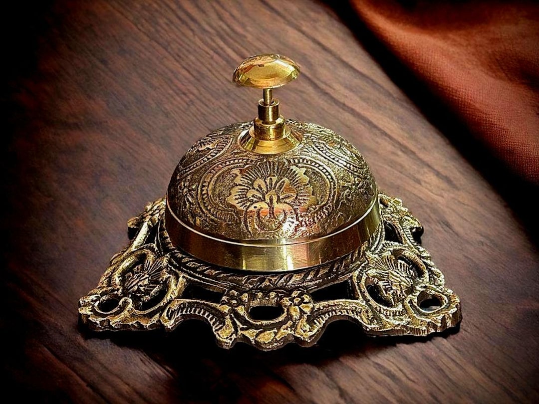 Solid Brass Table Bell, Desk Bell Decorative Bell, Decorative Counter ...