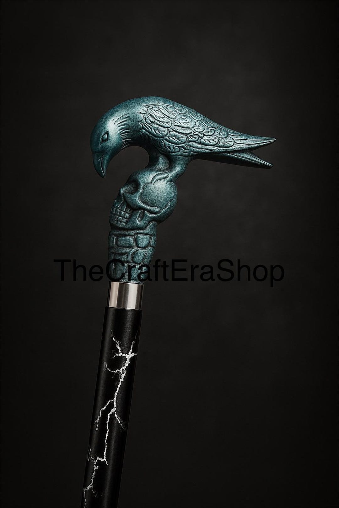 Raven Brass Handle Walking Cane: Gothic Steampunk Wooden Stick - Etsy