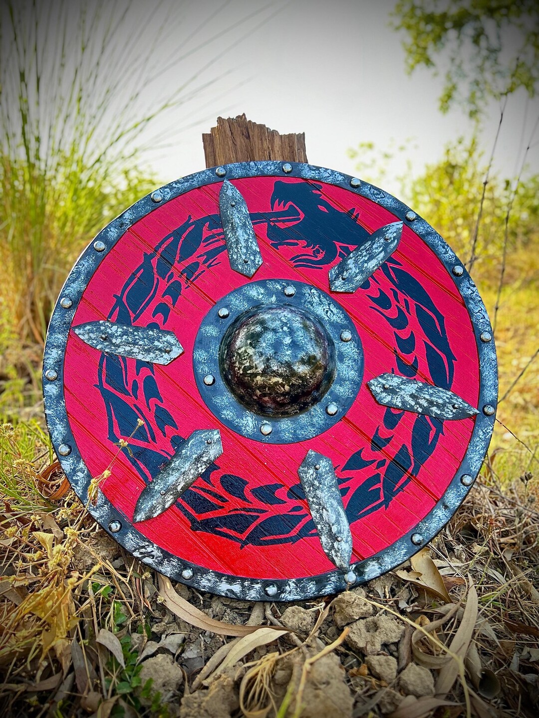 Wooden Viking Shield: Battle Ready Dragon Norse Shield - Etsy