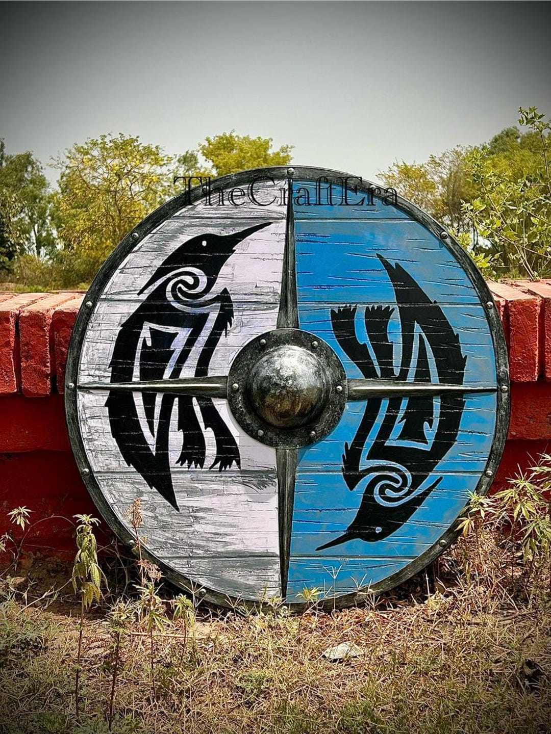 Raven Viking Battle Shield: Medieval Valhalla Cosplay, Wall Decor - Etsy