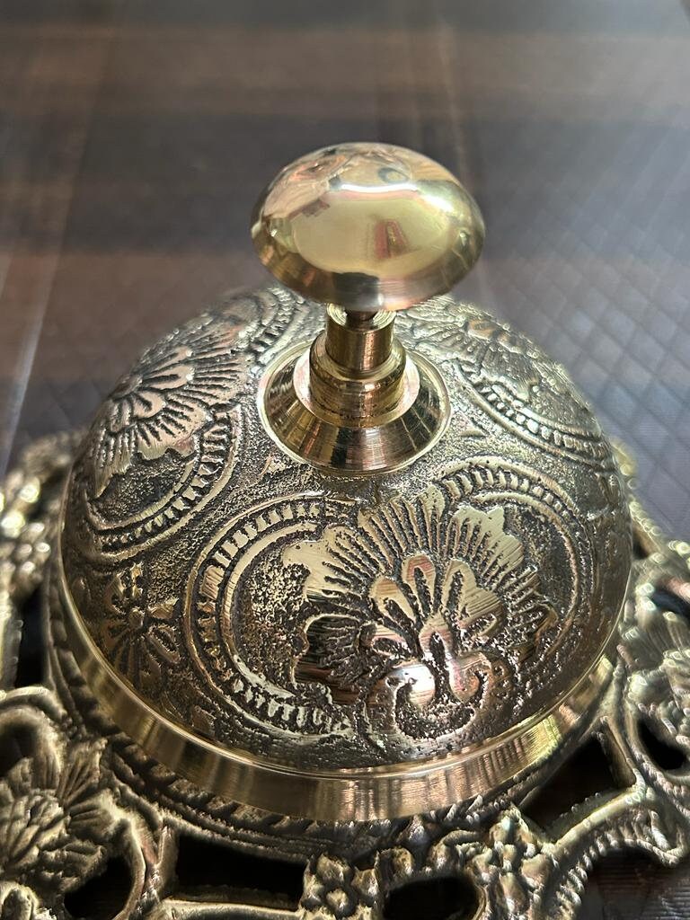 Solid Brass Table Bell, Desk Bell Decorative Bell, Decorative Counter ...