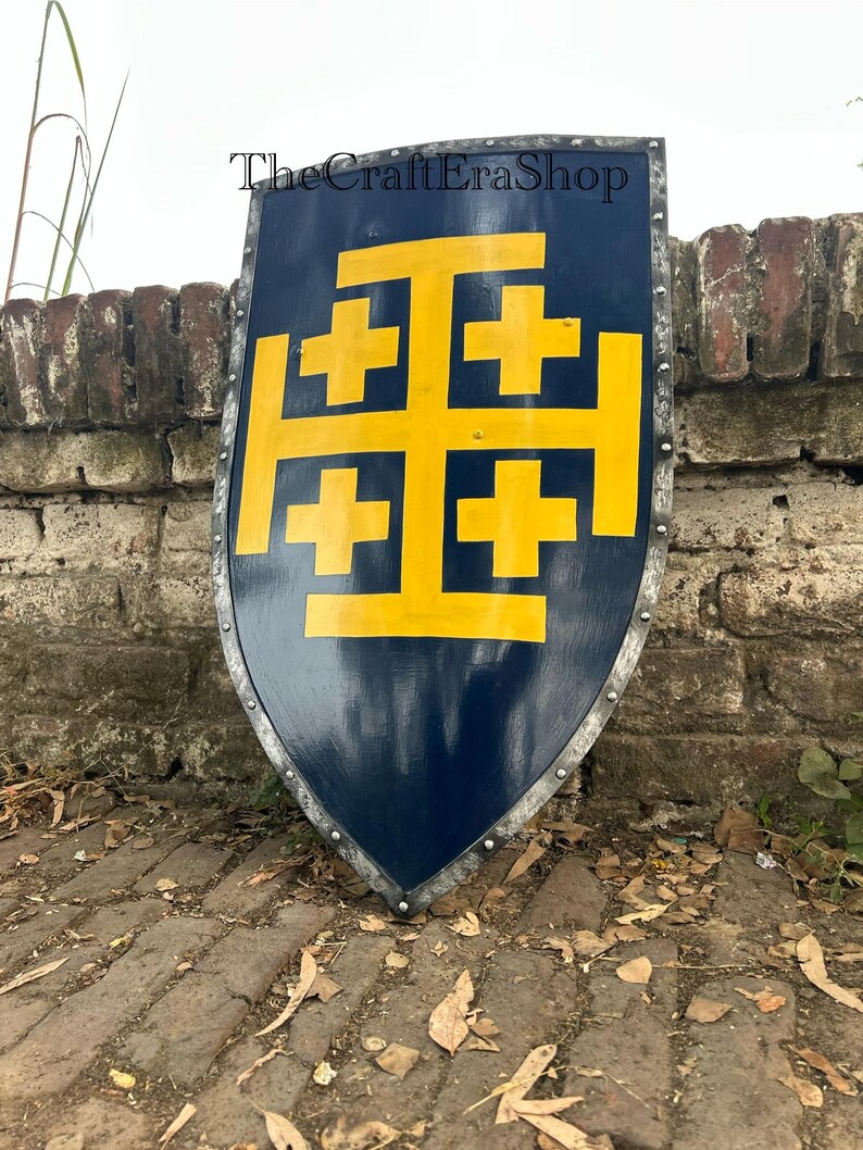 Medieval Knight Shield, Knight Templar Crusader Shield, Metal Battle ...
