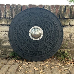 Norse Shield Viking Caved Shield | Ragnar Viking Shield | Wall Décor Hanging Shield | Valhalla ...