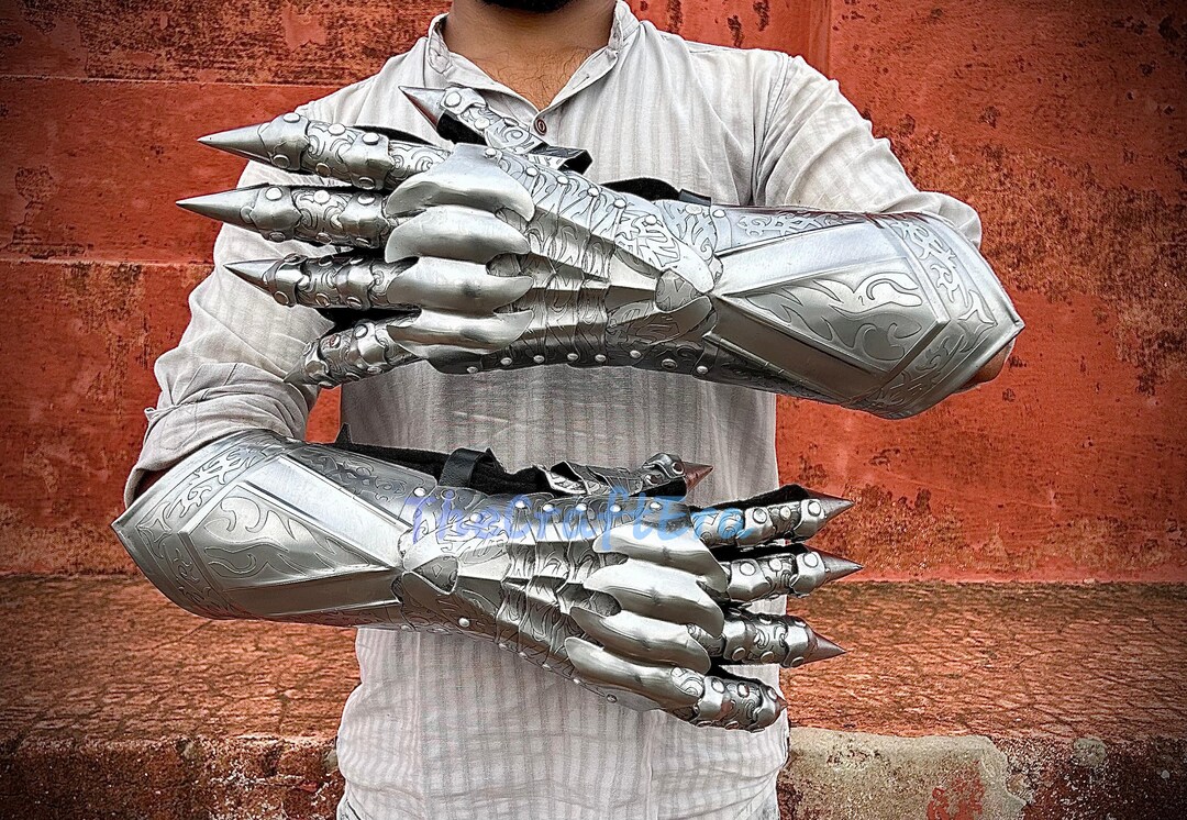 Medieval Nazgul Gloves Armor Steel Gauntlets Halloween Costume ...
