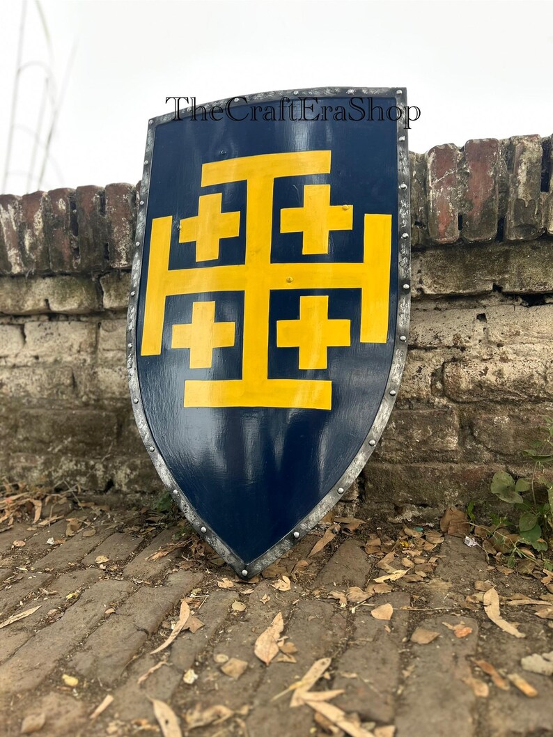 Medieval Knight Shield, Knight Templar Crusader Shield, Metal Battle ...
