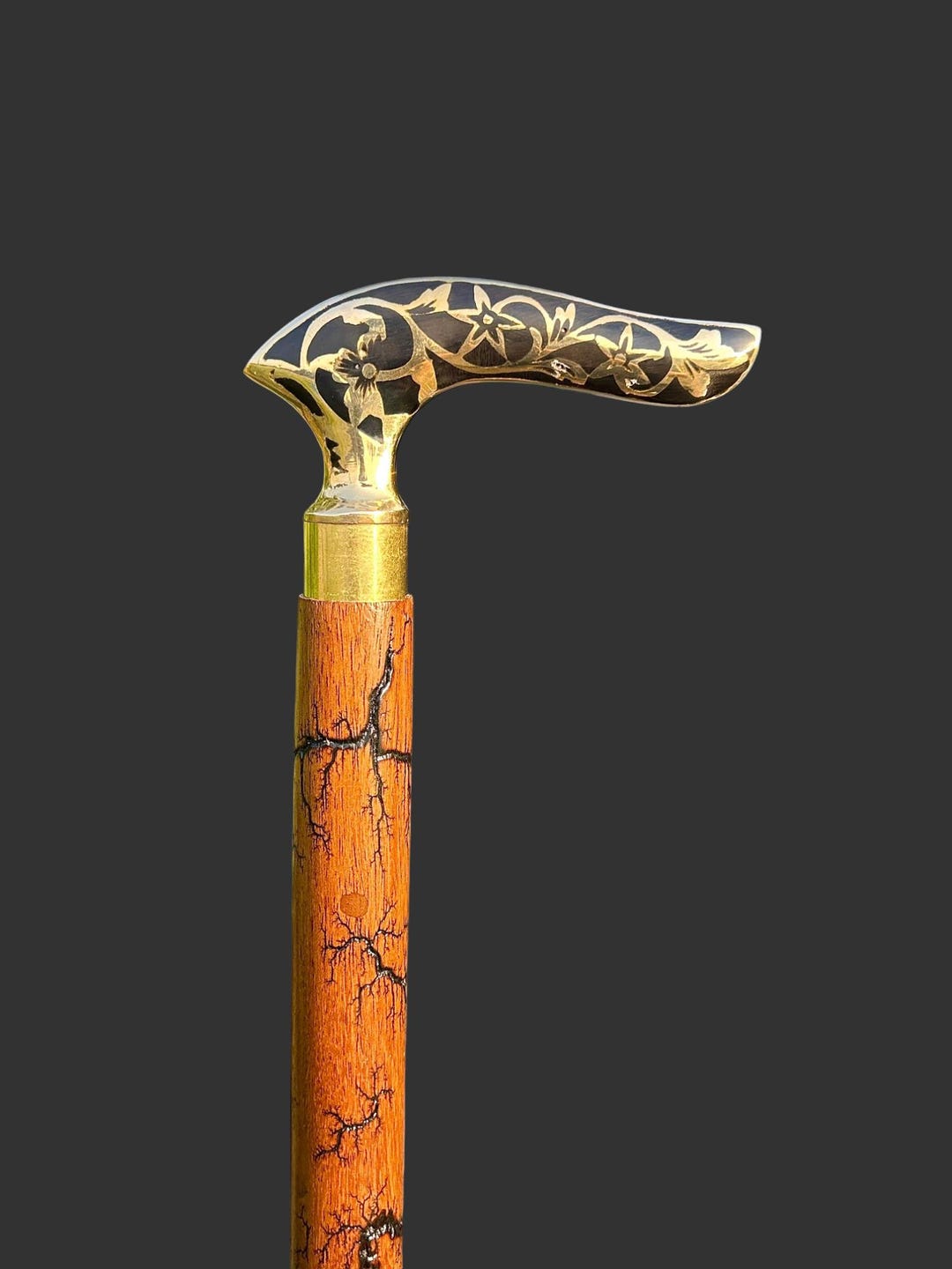 Brass Walking Stick Walking Cane for Men, Brass Handle Victorian ...