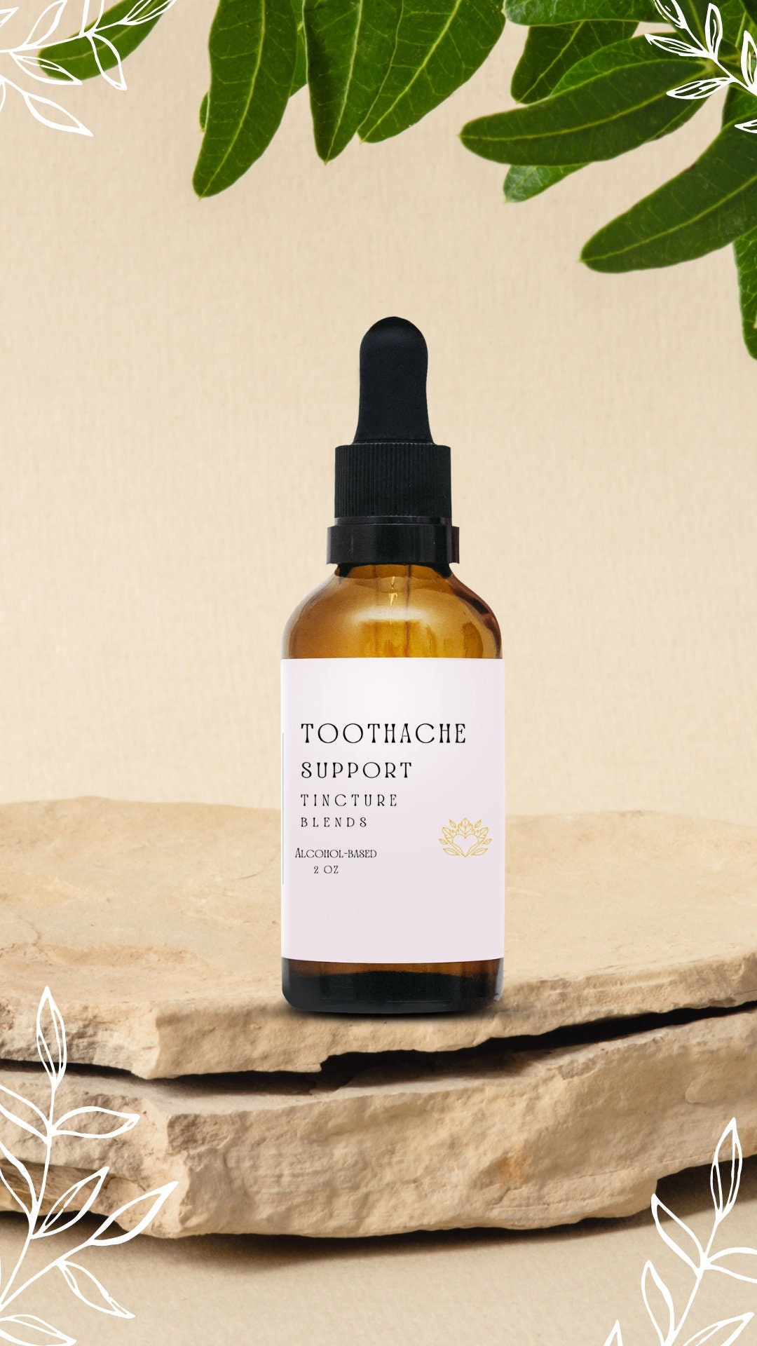 Toothache Tincture 2oz All Natural Tooth Pain Relief Oral Hygiene Fast ...