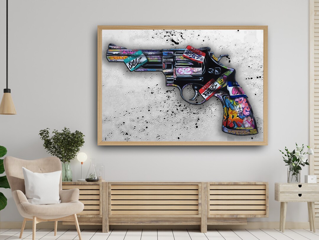 Black Revolver With Stickersblack Revolver Stickers Mixed - Etsy