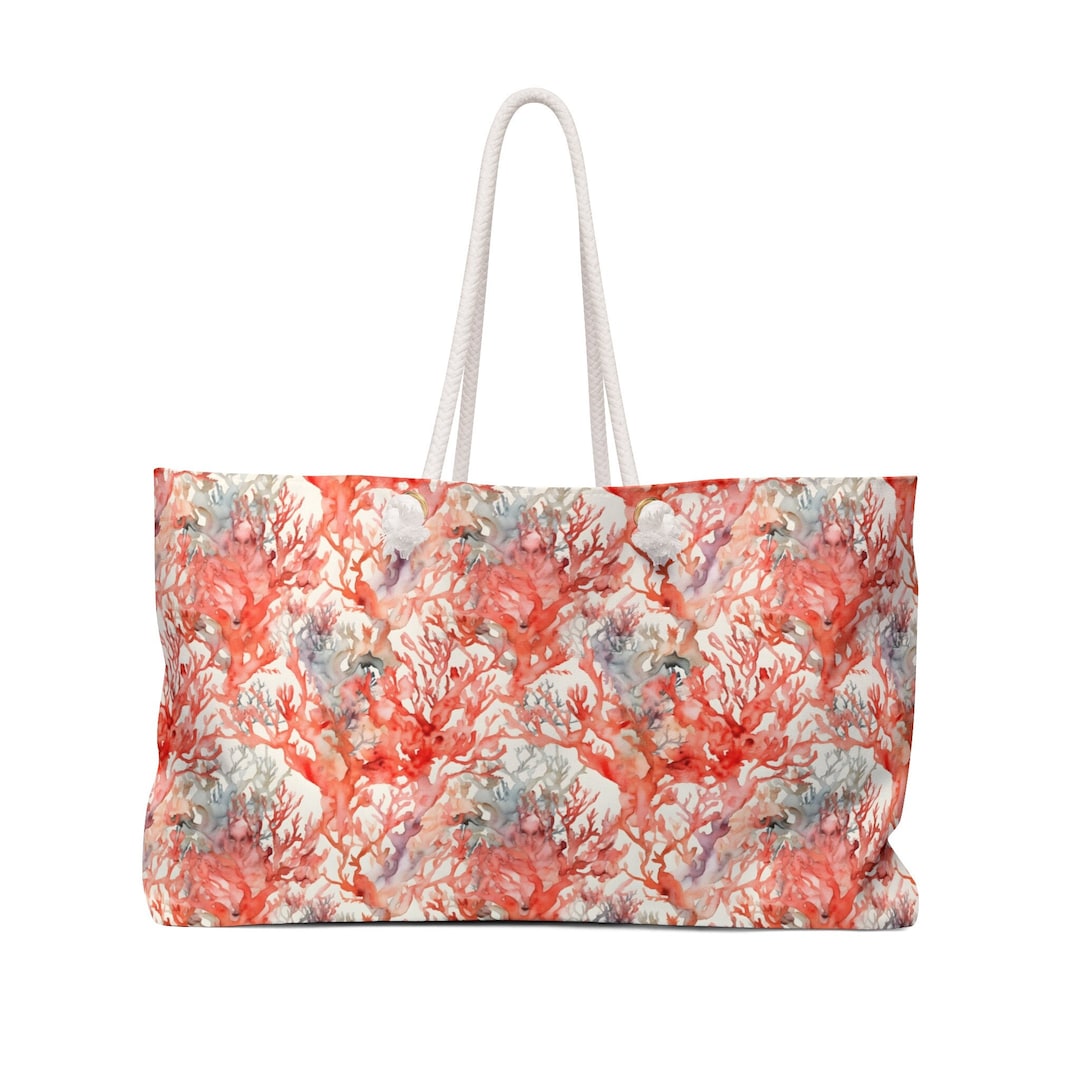 Coral Reef Tote Bag - Colorful Watercolor Print, Roomy and Durable - Etsy