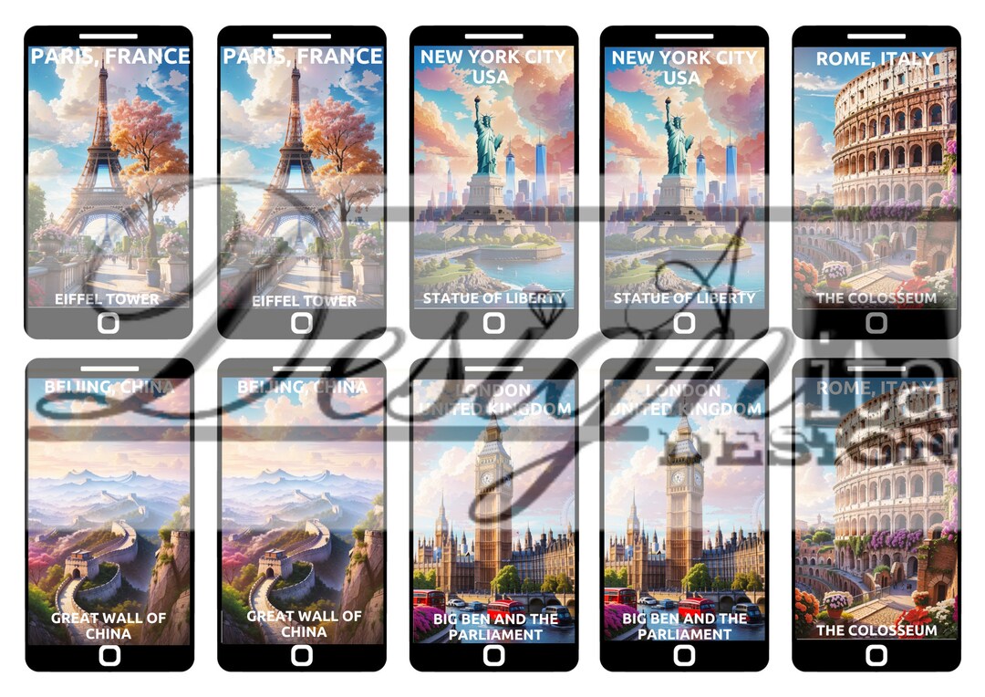 Flashcards for Kids Printable Memory Card Game Landmarks - Etsy Australia