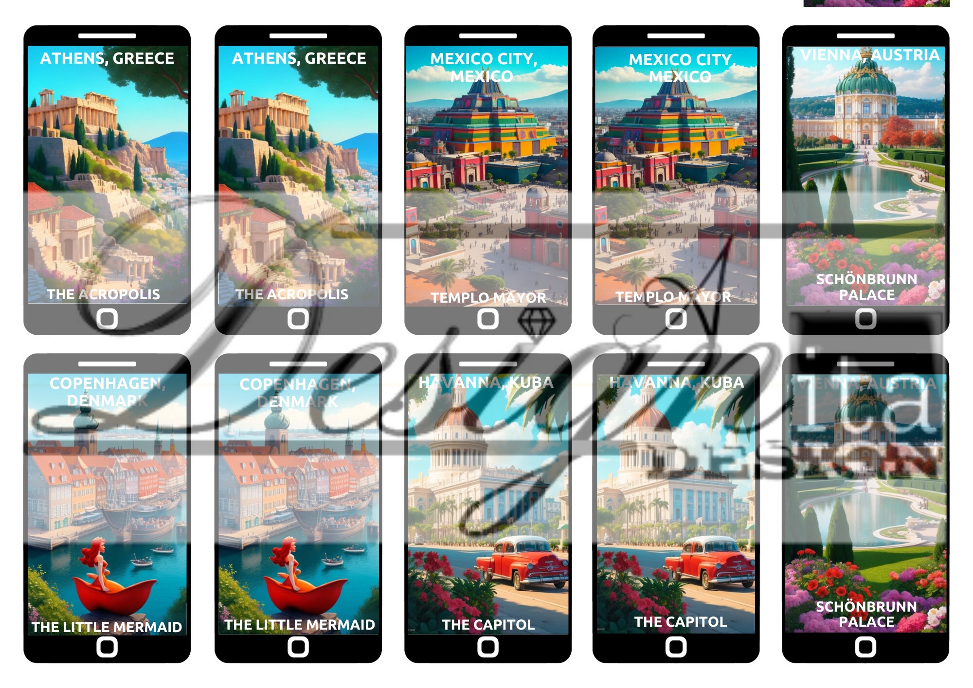 Flashcards for Kids Printable Memory Card Game Landmarks - Etsy Australia